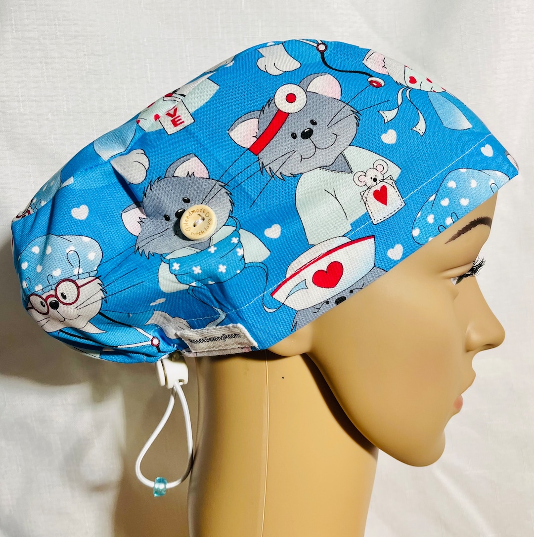 Nurse Cats Scrub Cap - Scrub Cap for Women, Scrub Hat, Surgical Cap ...