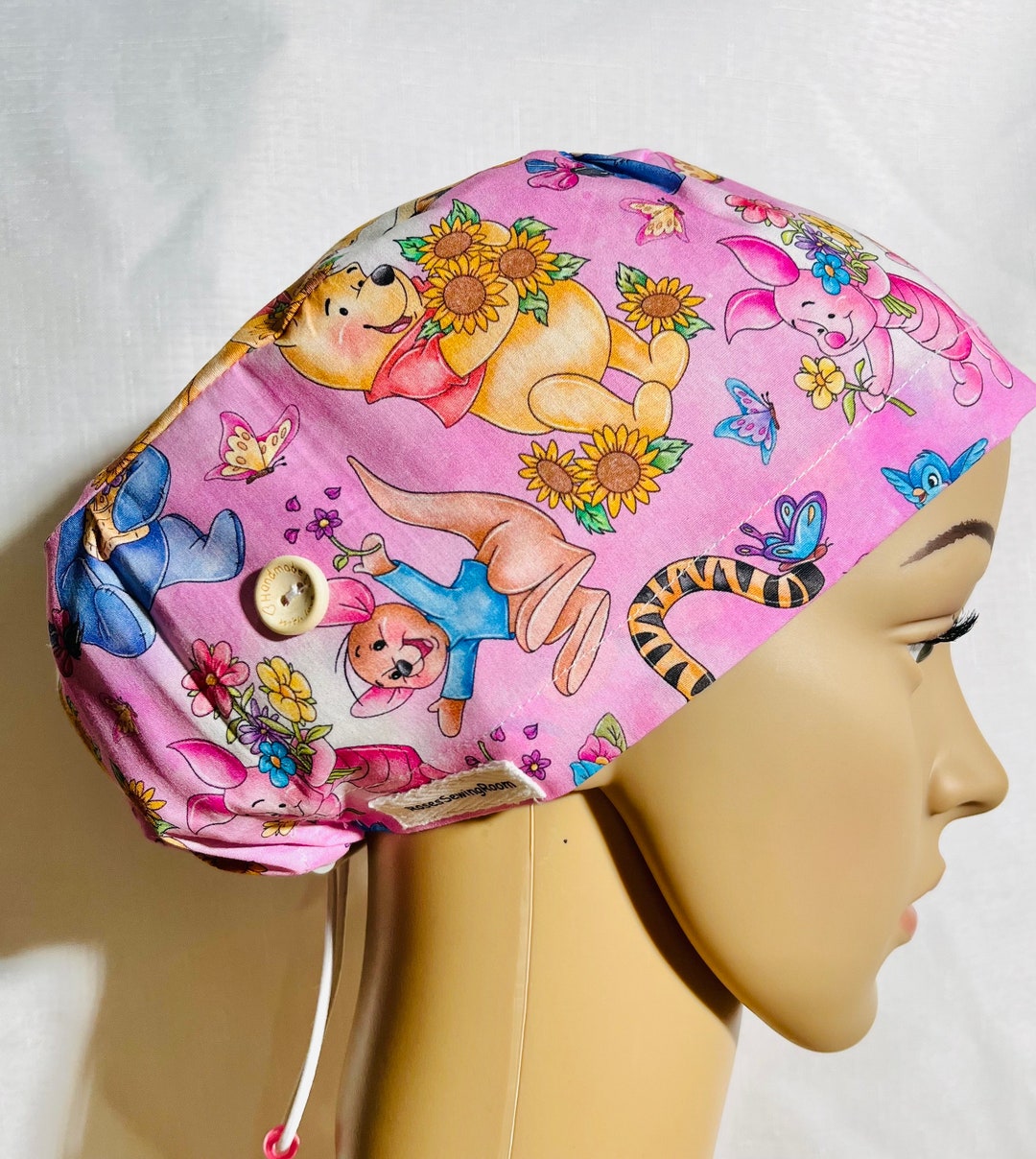 Honey Hunny Bear & Friends Scrub Cap - Scrub Cap for Women, Scrub Hat ...