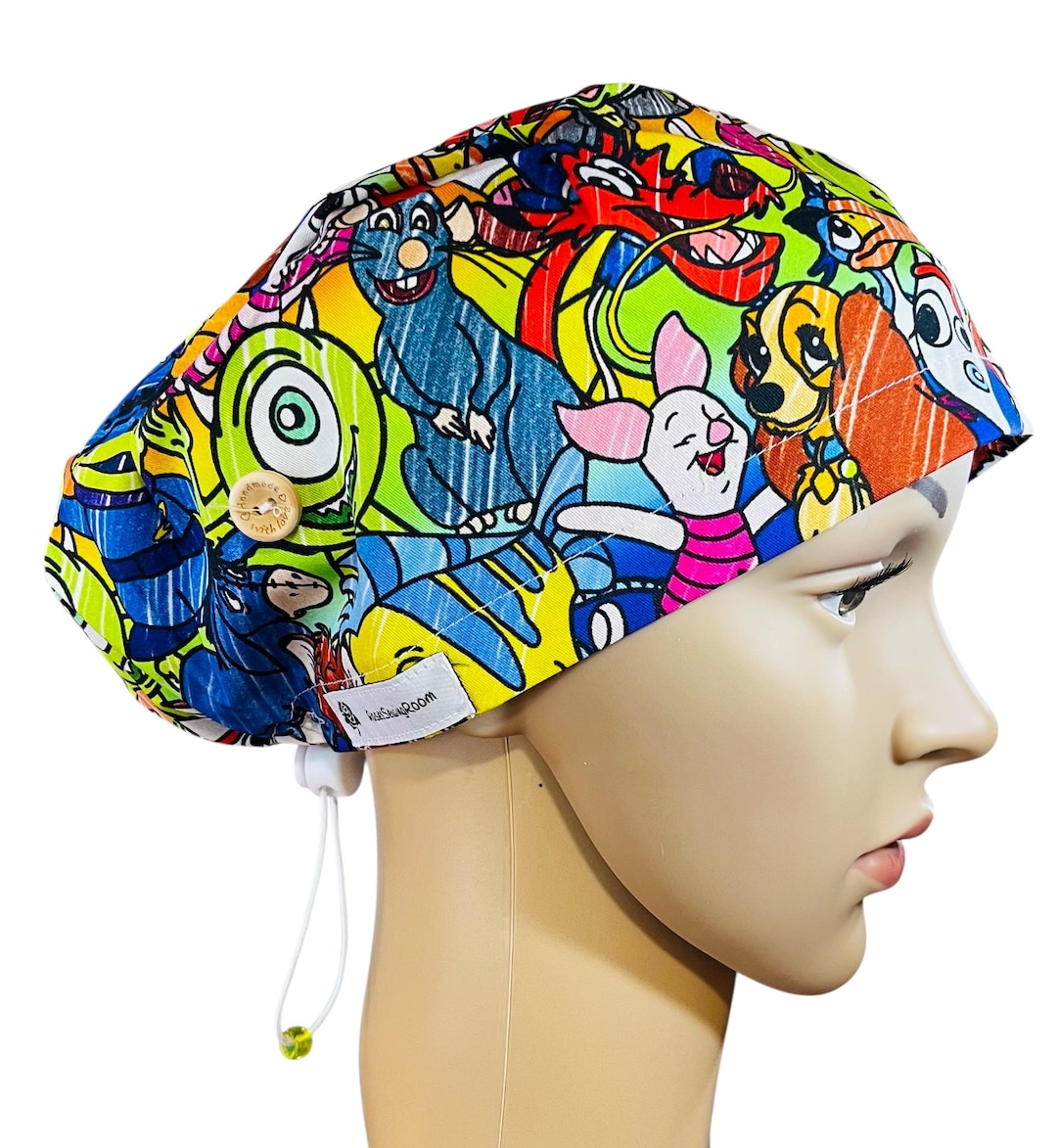 Inked Classic Characters Scrub Cap. Scrub Cap for Women Surgical Cap ...