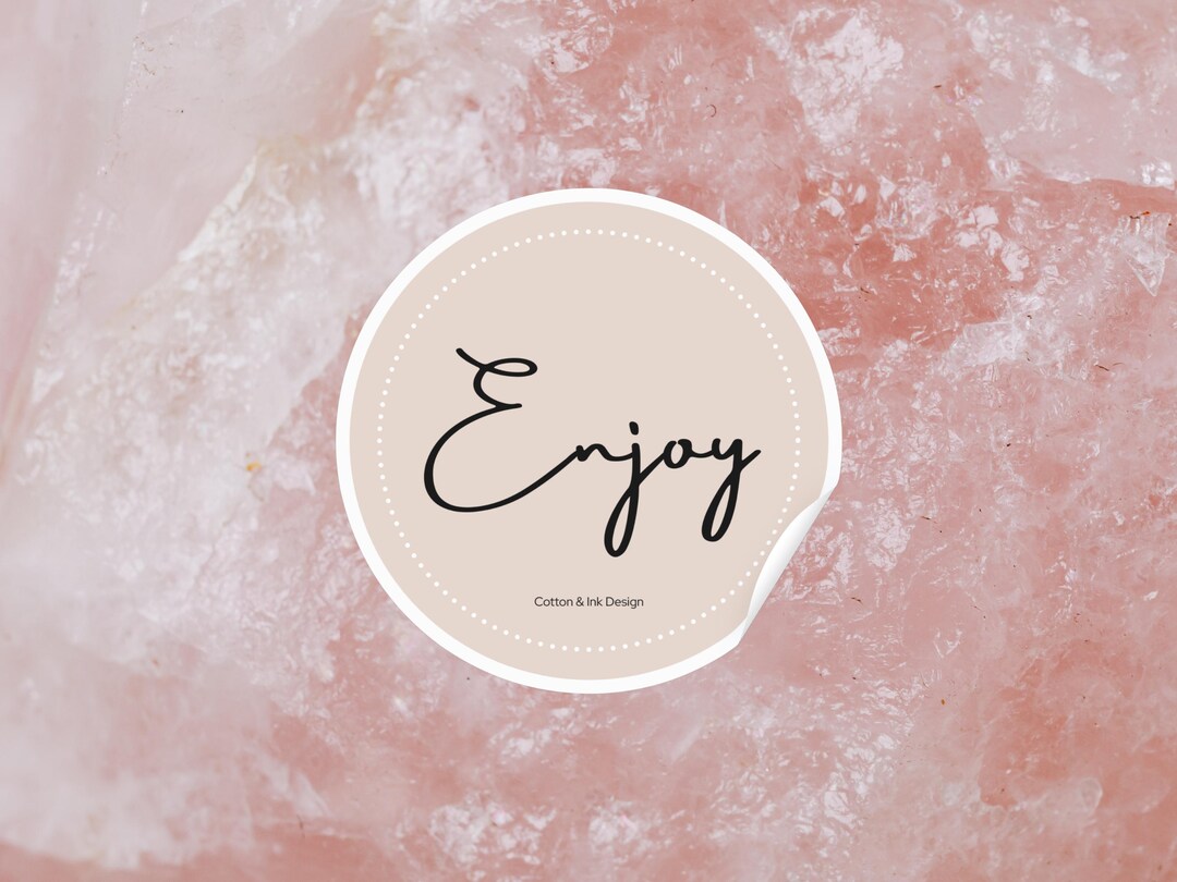 Enjoy Sticker Canva Template | Editable Minimal Label | Digital ...