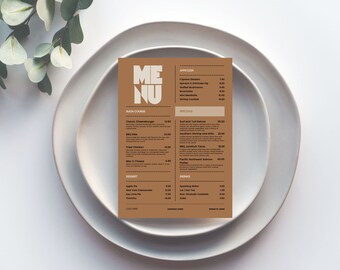Canva Template for Modern Luxury American Restaurant Menu. Dinner Menu ...