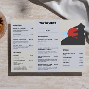 Landscape Menu Template | Editable Canva Design (8.5"x11") - Etsy
