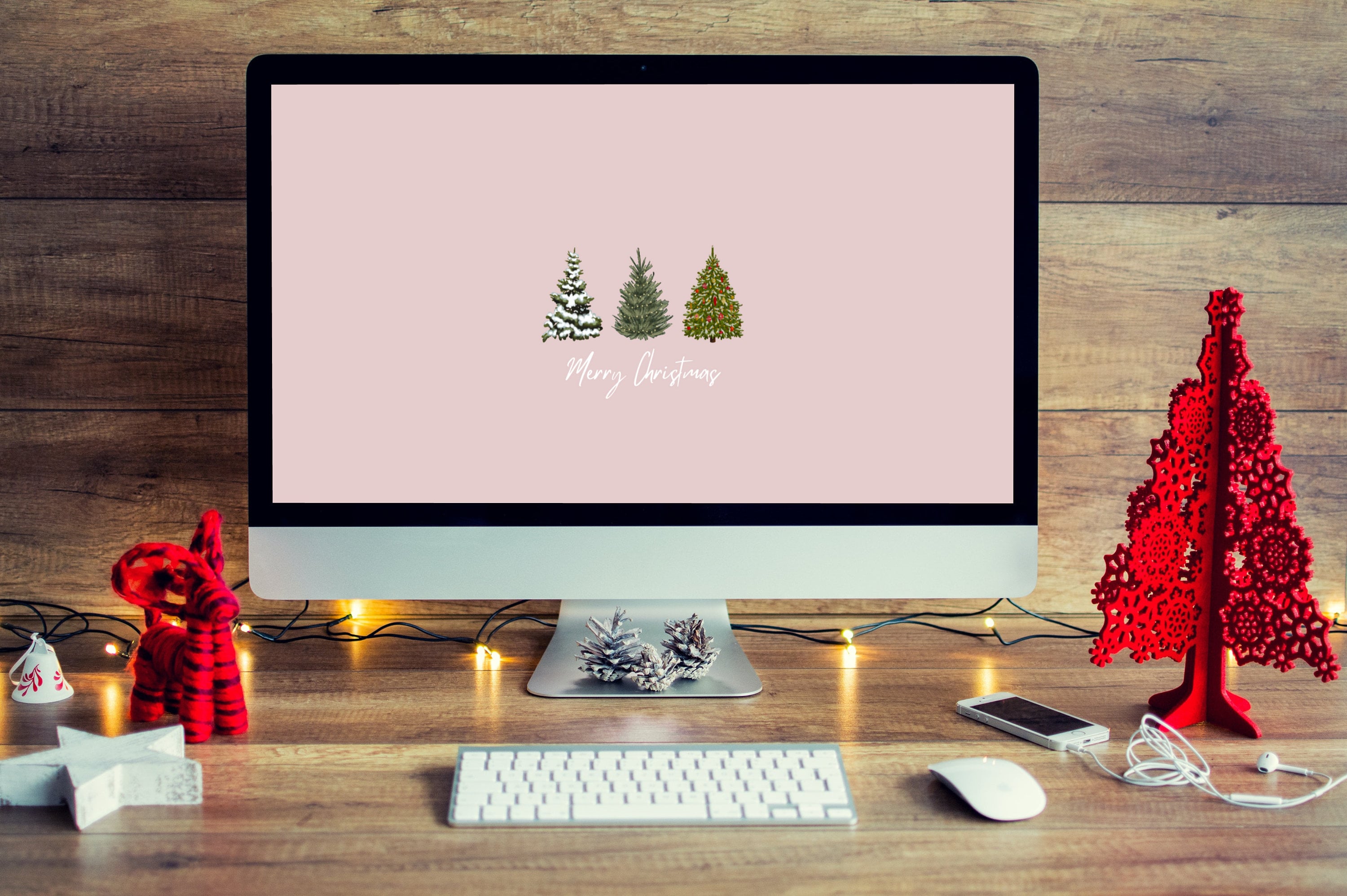 Christmas Tree Desktop Wallpaper | Cute Laptop Wallpaper | Simple ...
