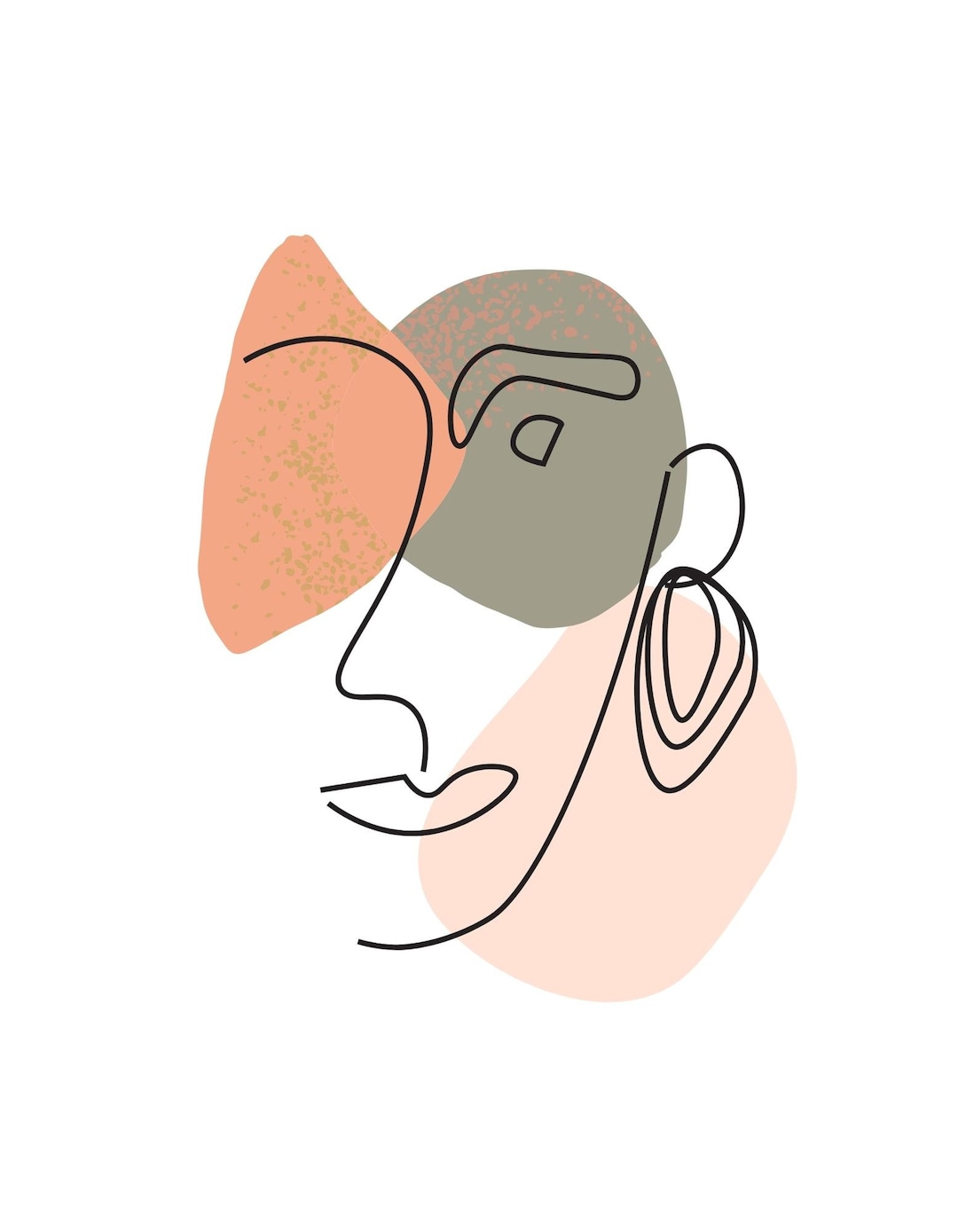 Arte de línea svg, cara svg, camiseta svg, diseño svg, decoración svg ...