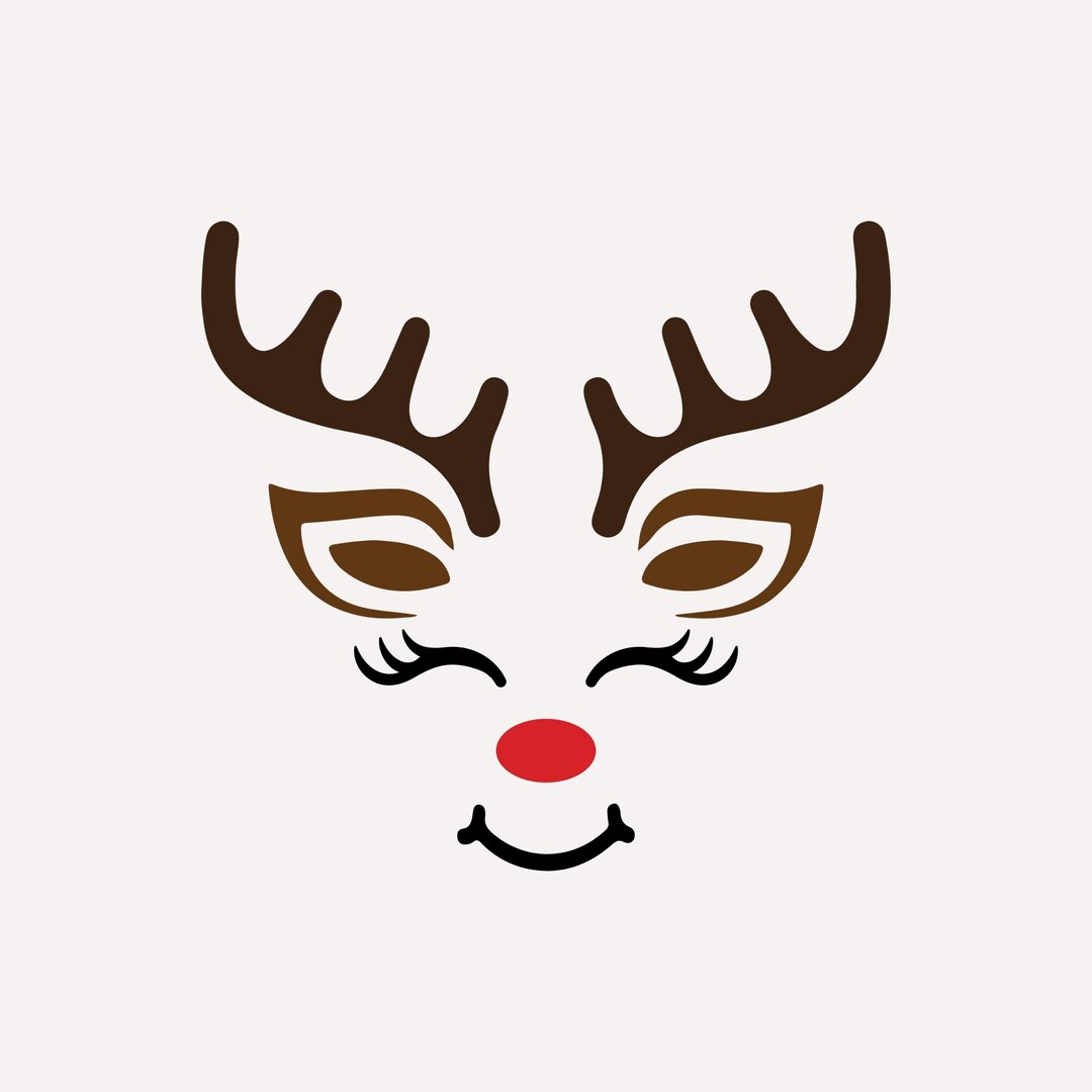 Christmas Reindeer Faces SVG PNG Bundle, Girl Reindeer SVG, Boy ...
