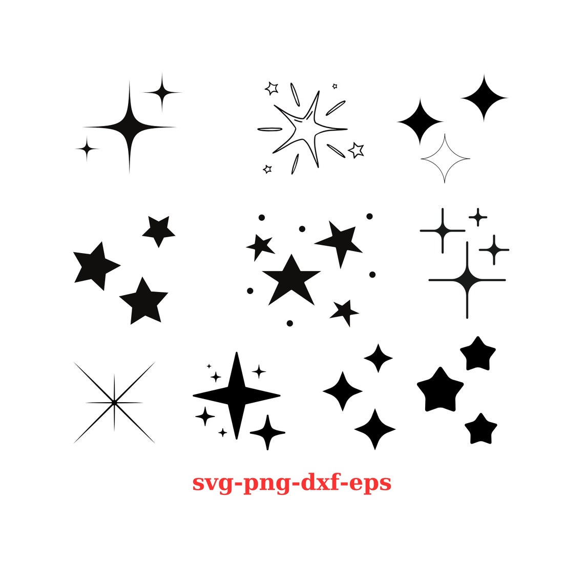 Stars Digital Files, Different Stars, Stars SVG Files, Emoji Stars - Etsy