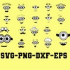 Minions Faces Vector Bundle / Despicable Me Clip Art Svg, Eps ...