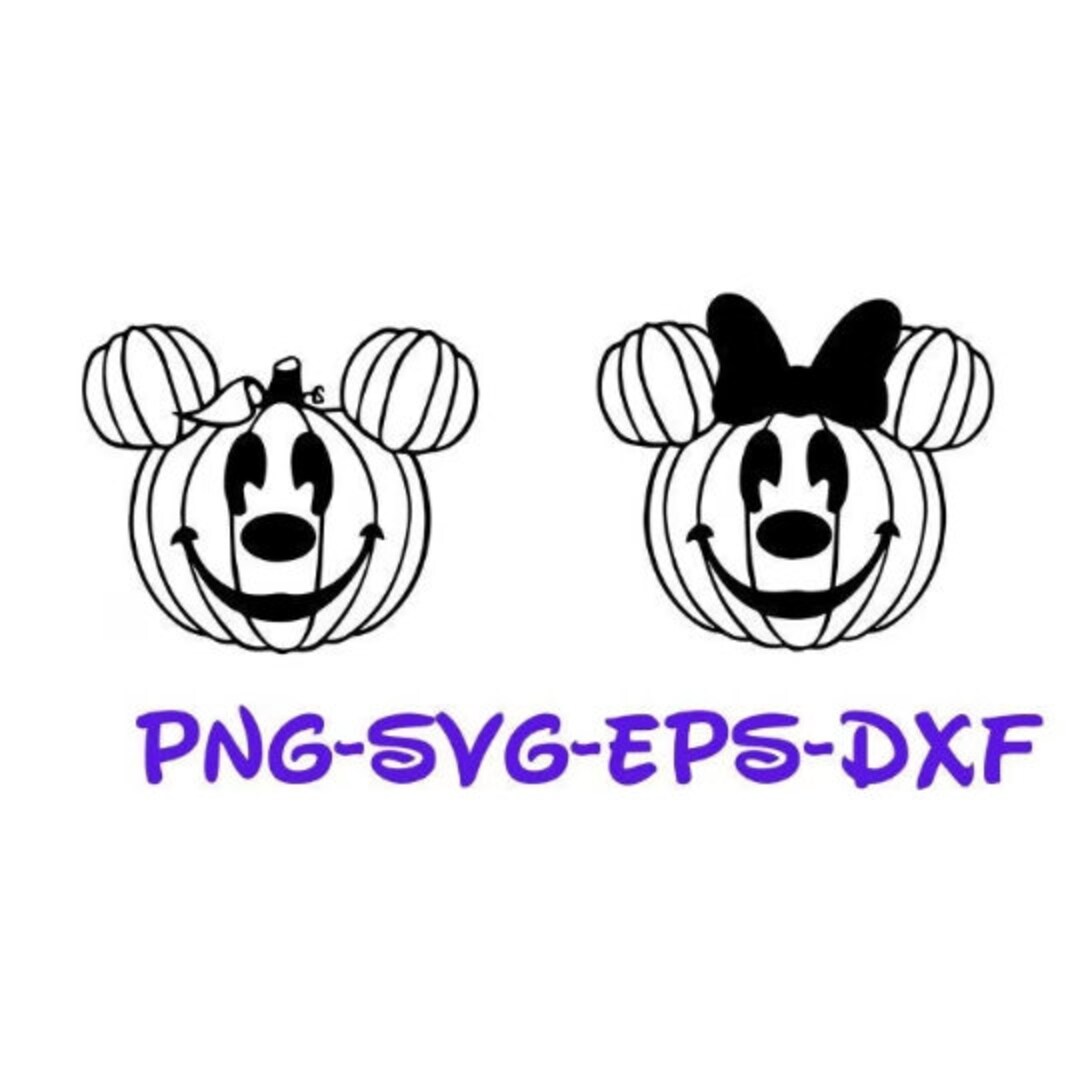 Mickey Minnie Pumpkin Svg, Pumpkin Ears, Halloween Svg, Halloween Png ...