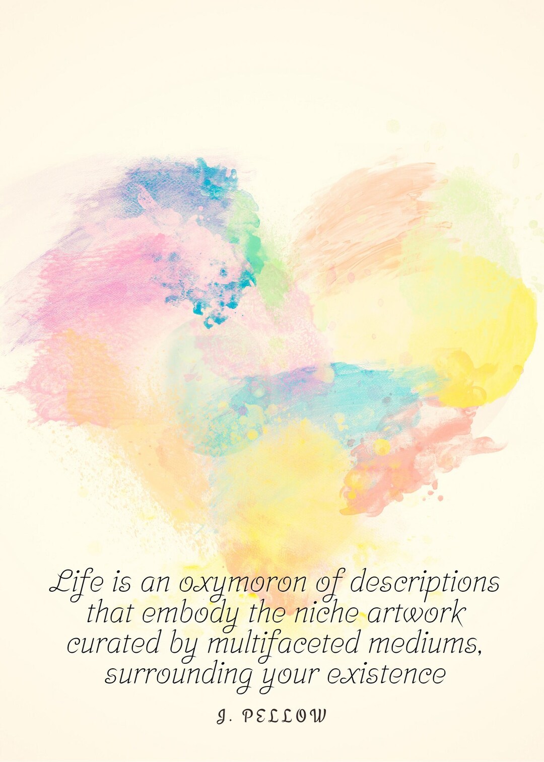 Life is an Oxymoron Watercolor Heart Print - Inspirational Quote ...