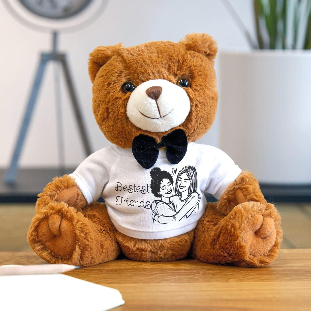 Besties Teddy Bear With T-shirt, Cute Friendship Gift, Soft Plush Toy ...