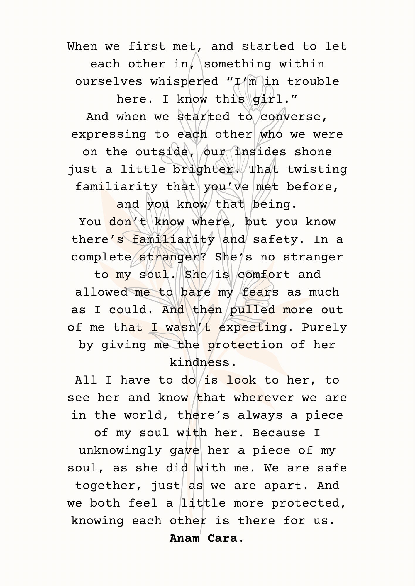 Anam Cara Poem Print – Soul Friend & Safe Love Gift, Meaningful ...