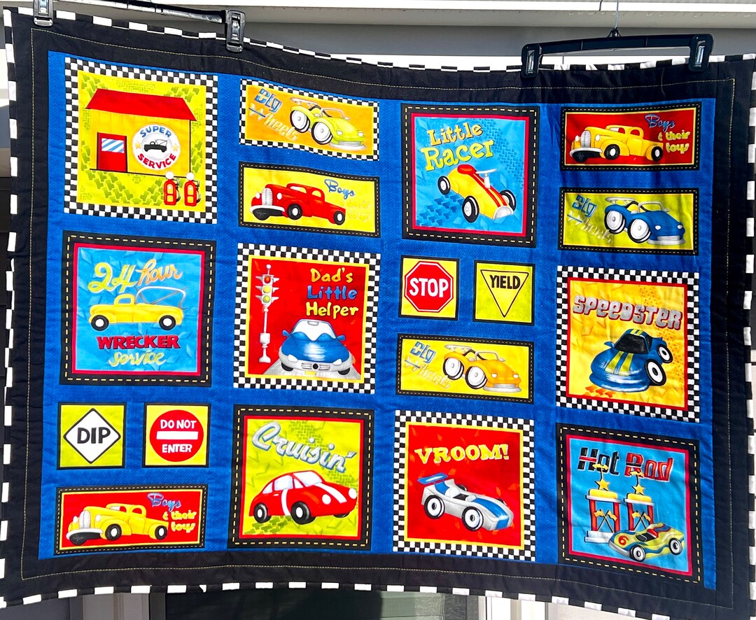 Race Car Quilt - Etsy