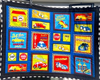 Twin Size Race Car Handmade Quilt 57 X 84 Inches - Etsy