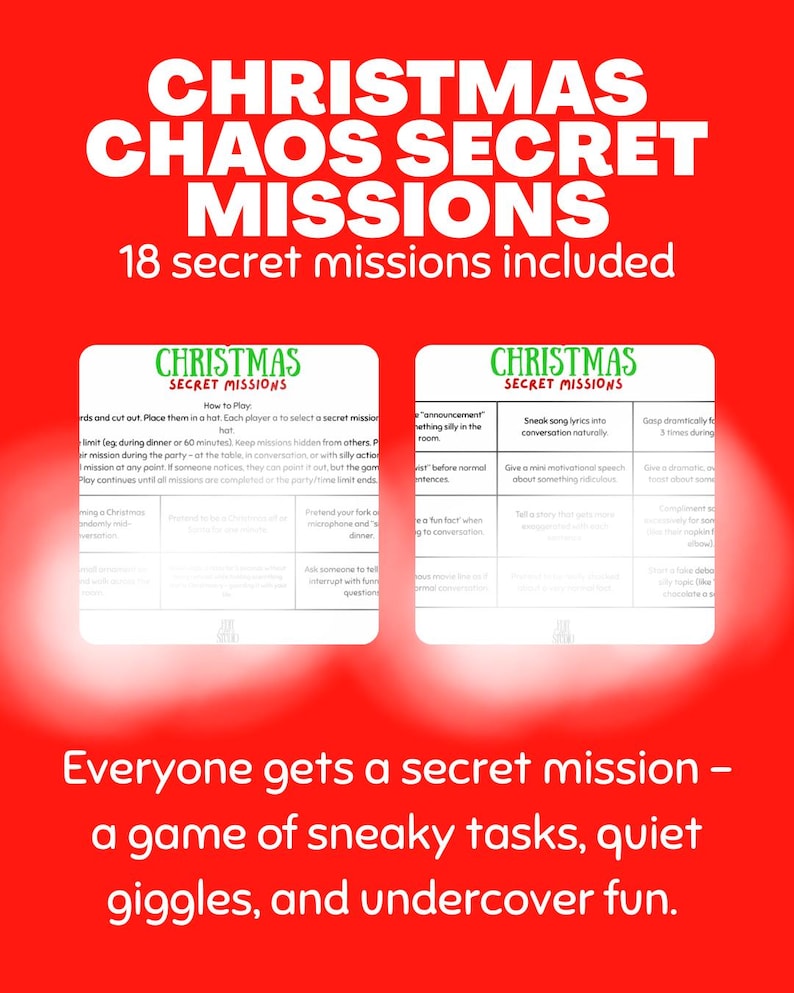 Christmas Chaos Secret Missions - Etsy