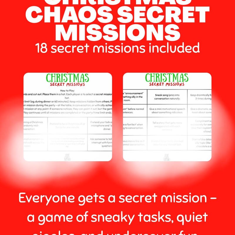 Secret Mission Party Game Christmas - Etsy