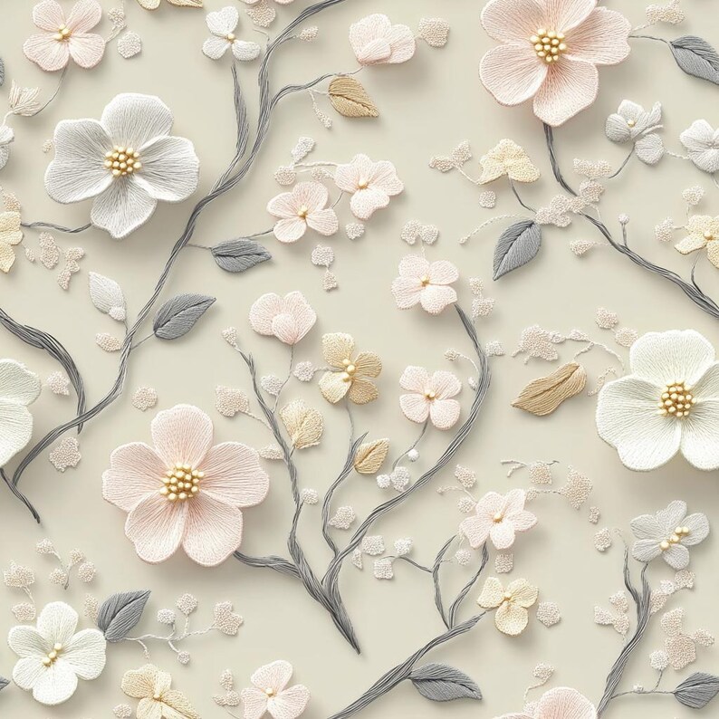Wildflower 3D Floral Digital Pattern for Crafting and Design Projects ...