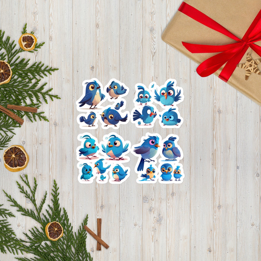 Cute Blue Bird Bubble-free Stickers - Etsy