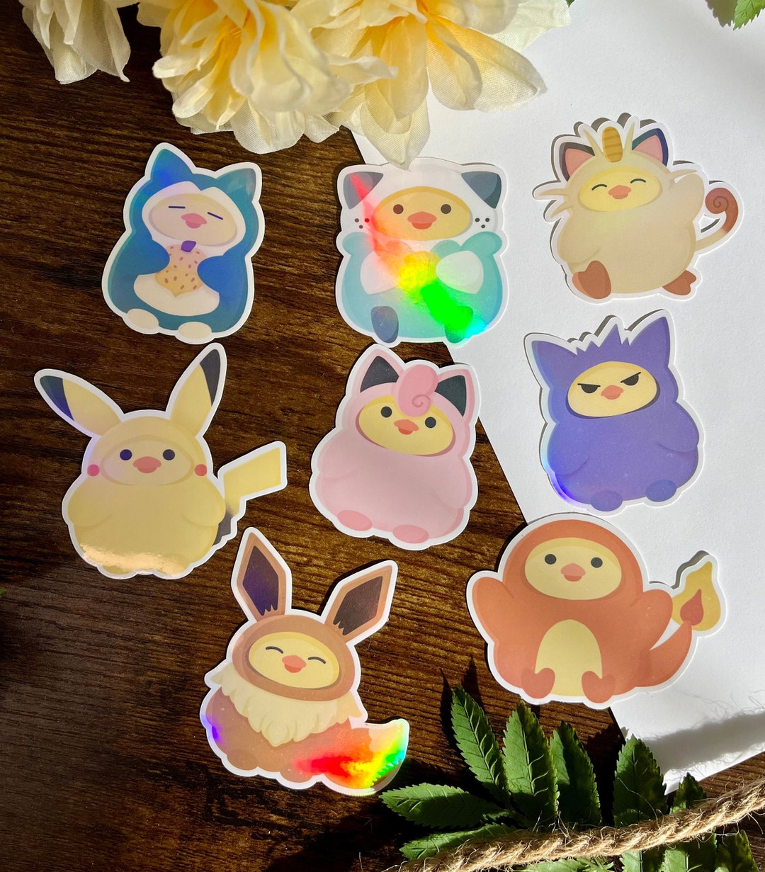 Bean the Chickie as Pokemon Pokemon Stickers Holographic - Etsy