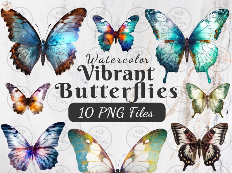 Watercolor Butterfly PNG, Printable Butterfly Clipart, Watercolor ...