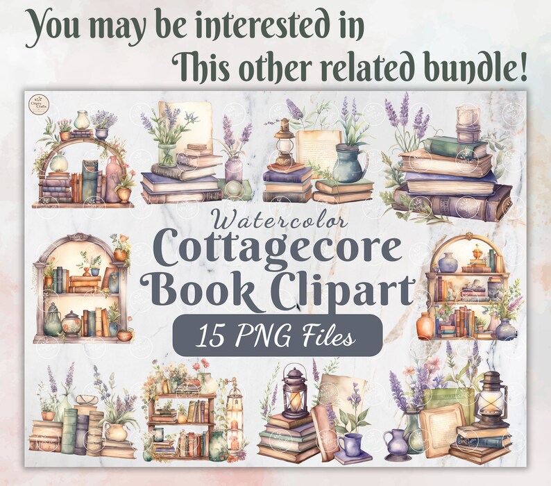 Watercolor Books PNG, Cottagecore Book Clipart, Floral Cottagecore ...
