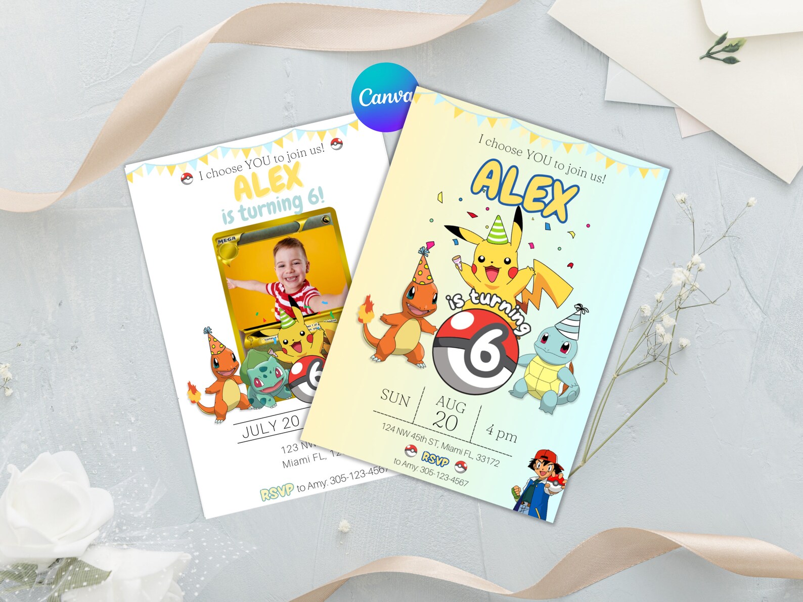 Pokemon Birthday Invitation Pikachu Birthday Party Digital - Etsy