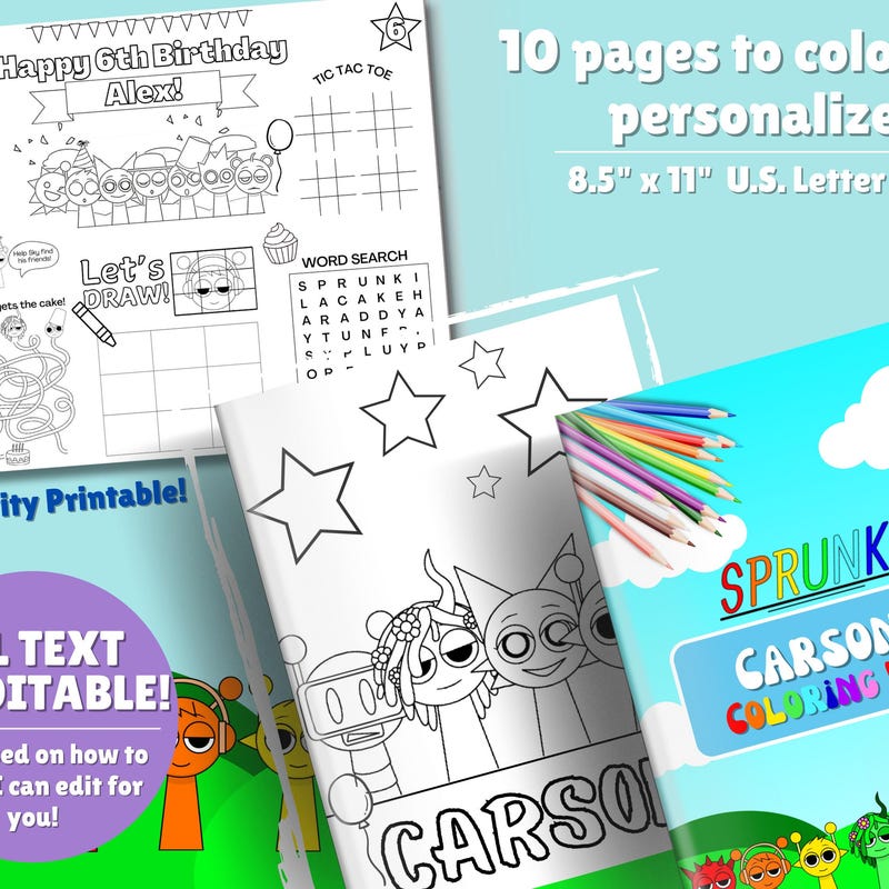 Sprunki Coloring Pages - Etsy