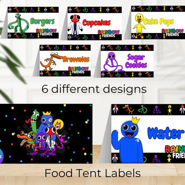 Rainbow Food Labels - Etsy