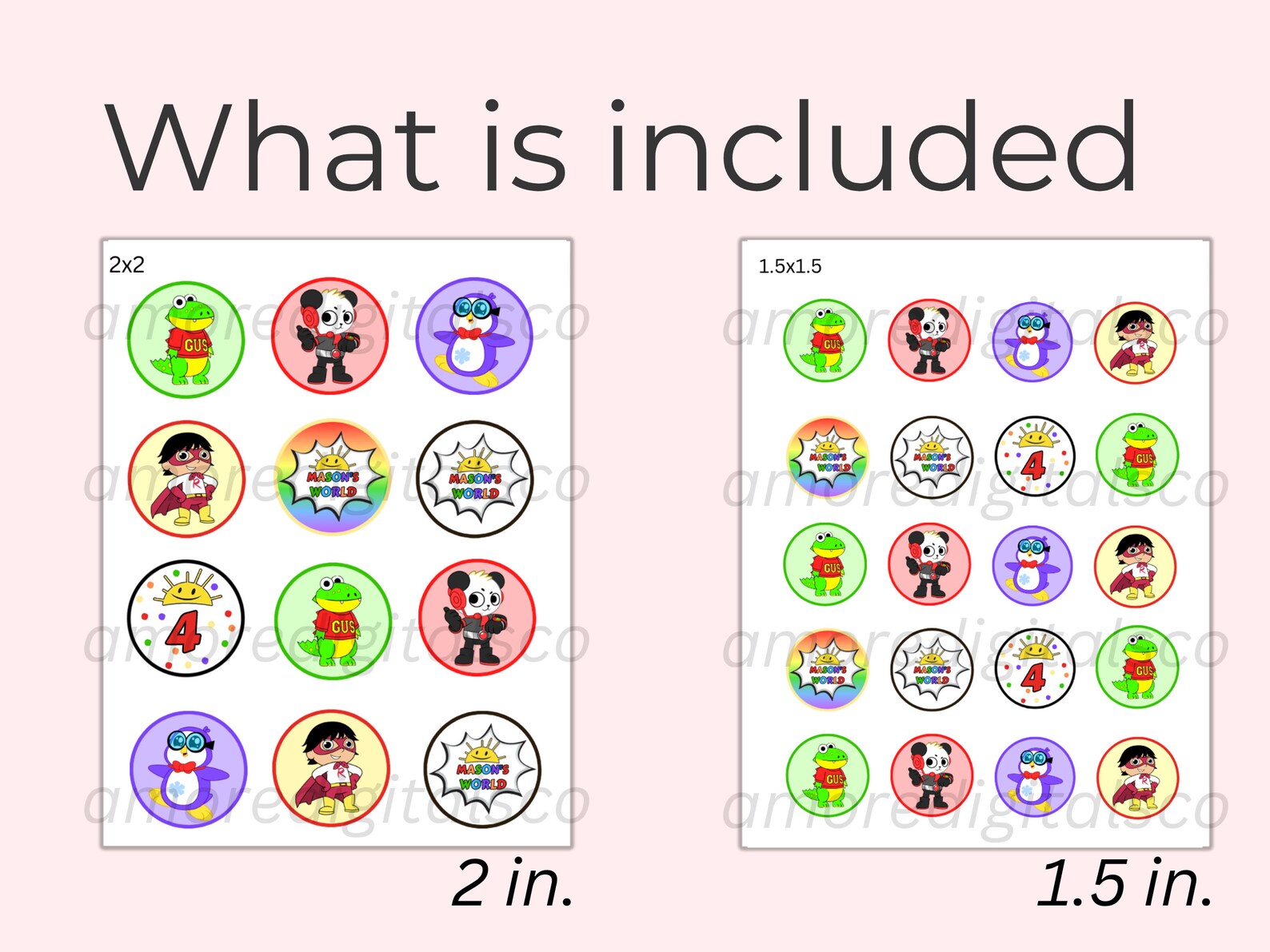 Ryans World Cupcake Toppers Ryans Toy Review Digital - Etsy