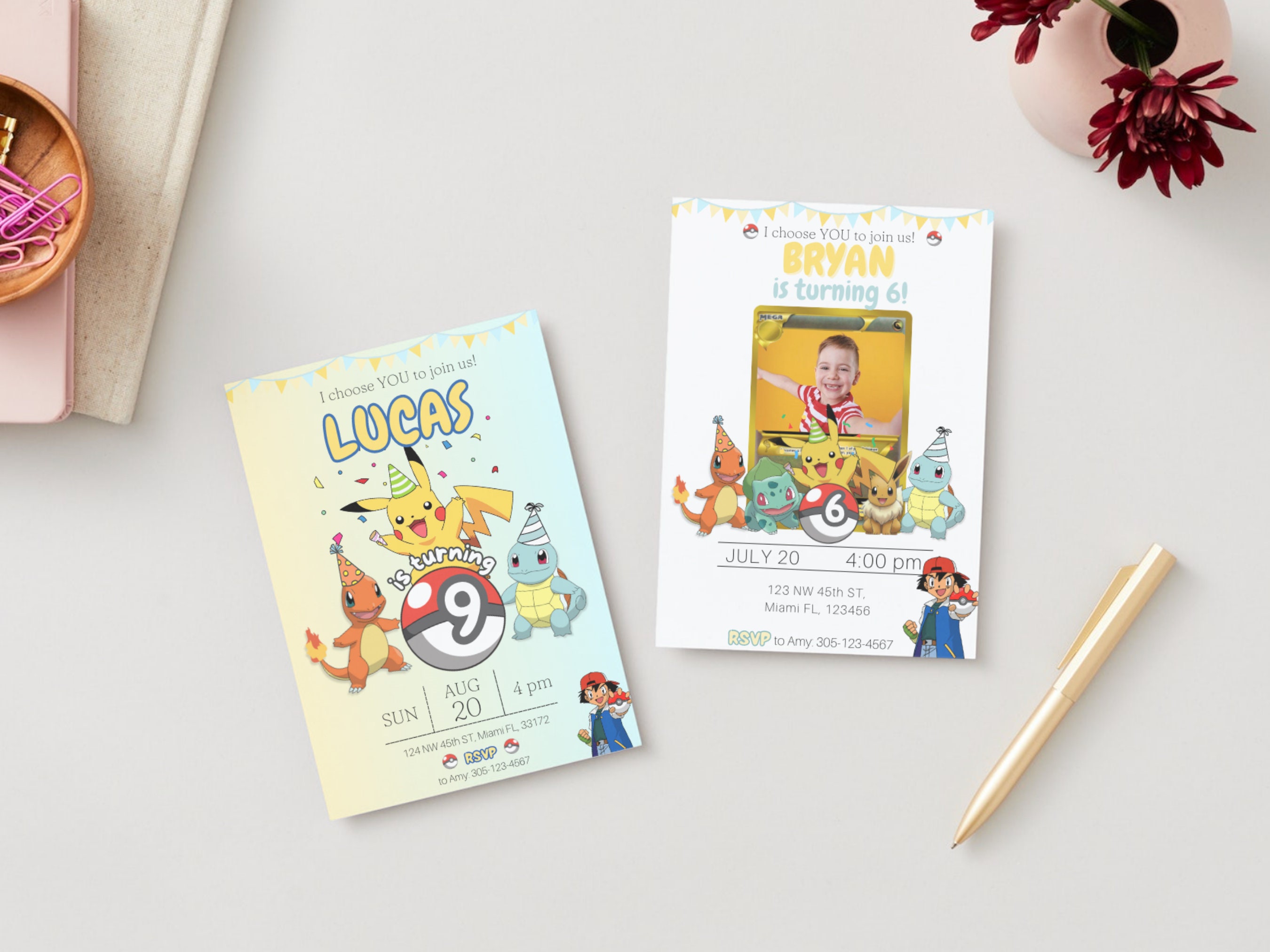 Pokemon Birthday Invitation Pikachu Birthday Party Digital - Etsy