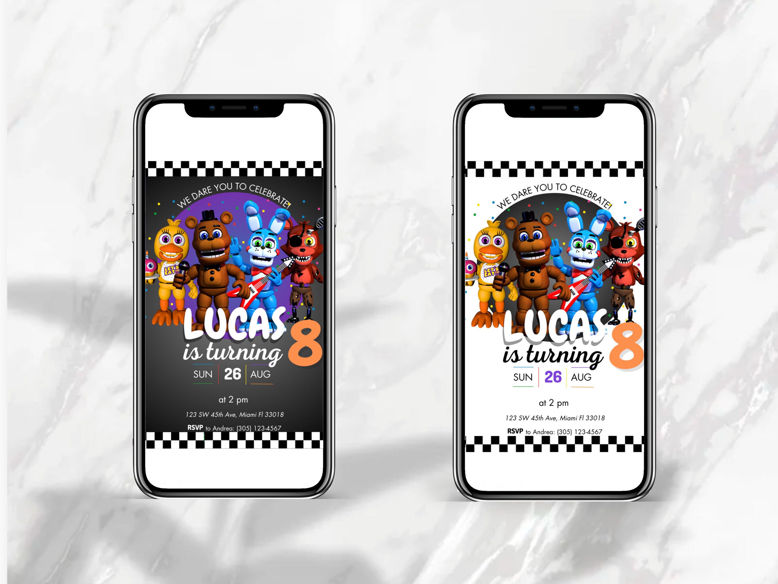 Five Nights at Freddys Birthday Invitation, Five Nights at Freddys ...