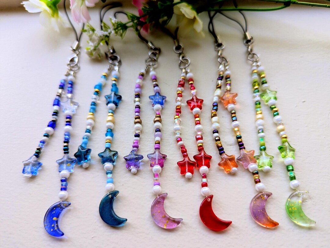 Simple, Elegant Moon and Star Phone Charm! - Etsy
