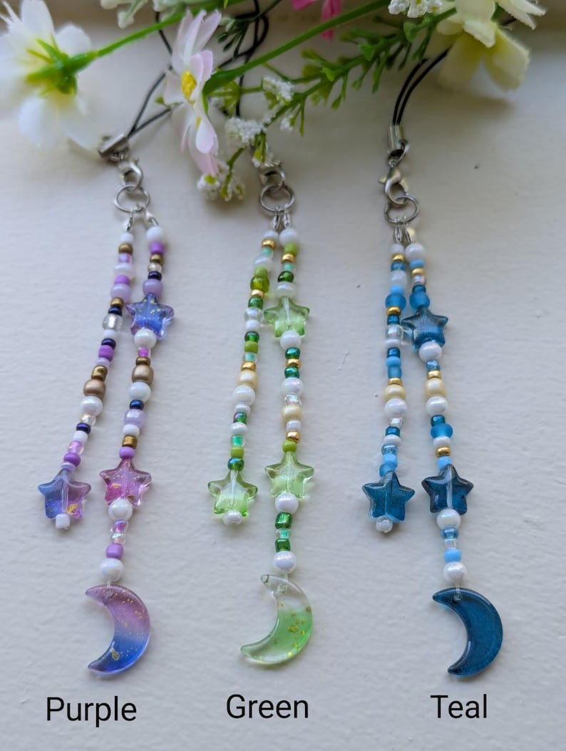 Simple, Elegant Moon and Star Phone Charm! - Etsy