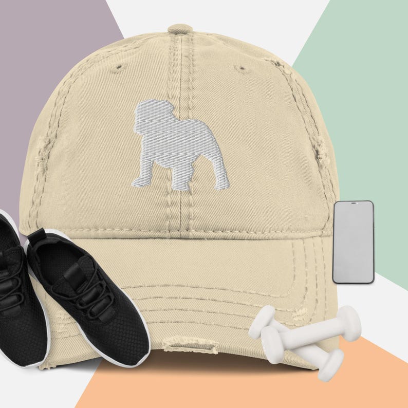 Fun Basic Clean Aesthetic Bully Dog Hat Bulldog Puppy Distressed Unisex ...