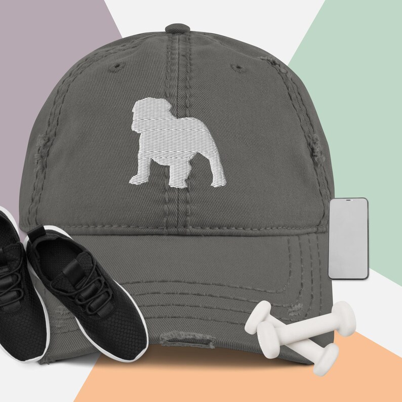 Fun Basic Clean Aesthetic Bully Dog Hat Bulldog Puppy Distressed Unisex ...