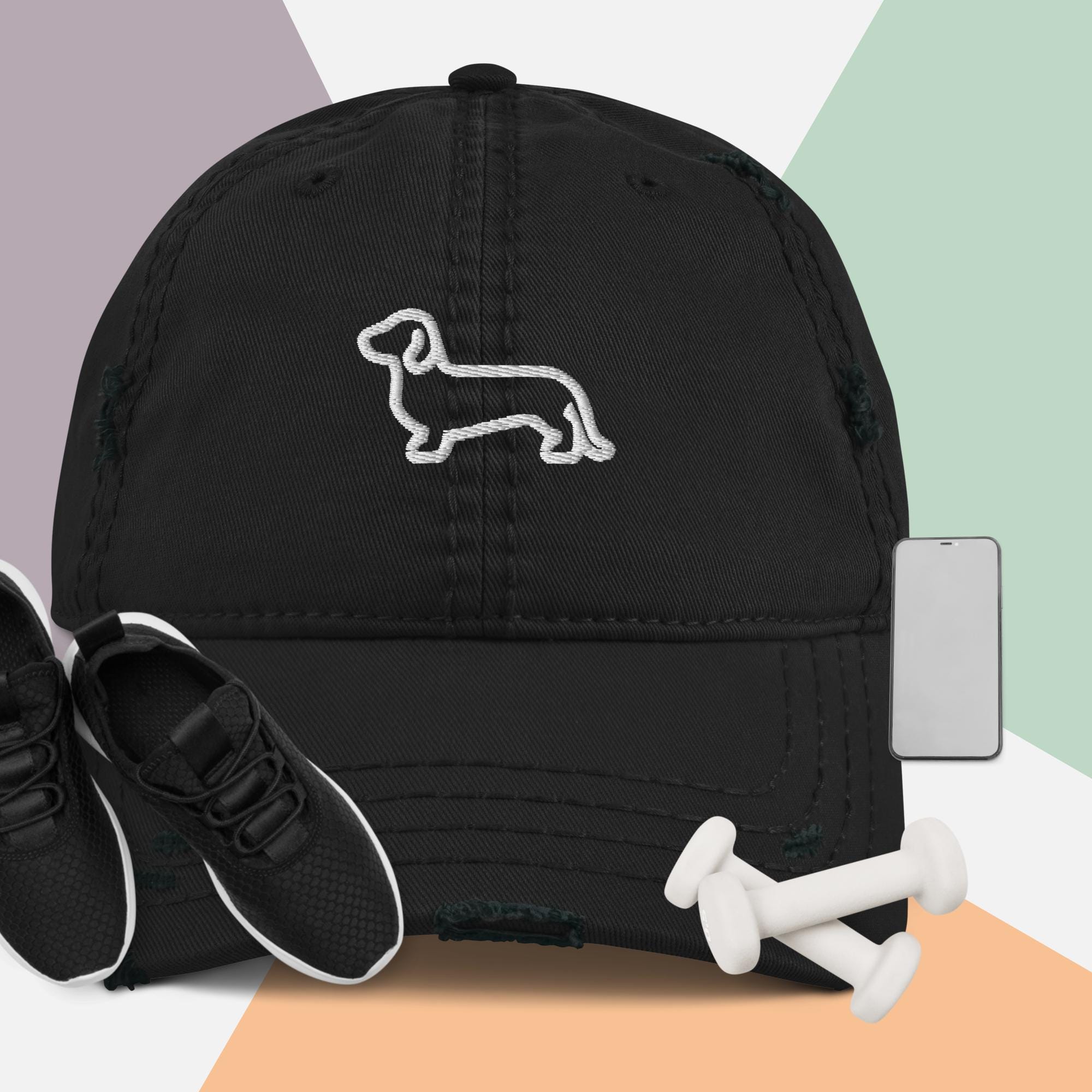 Fun Basic Clean Aesthetic Dachshund Dog Hat Weiner Dog Puppy Distressed ...