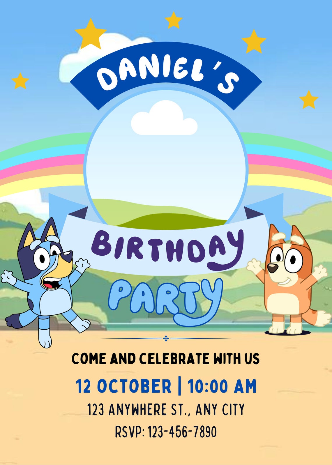 Invitación de cumpleaños de Bluey Bingo Descarga digital Plantilla ...