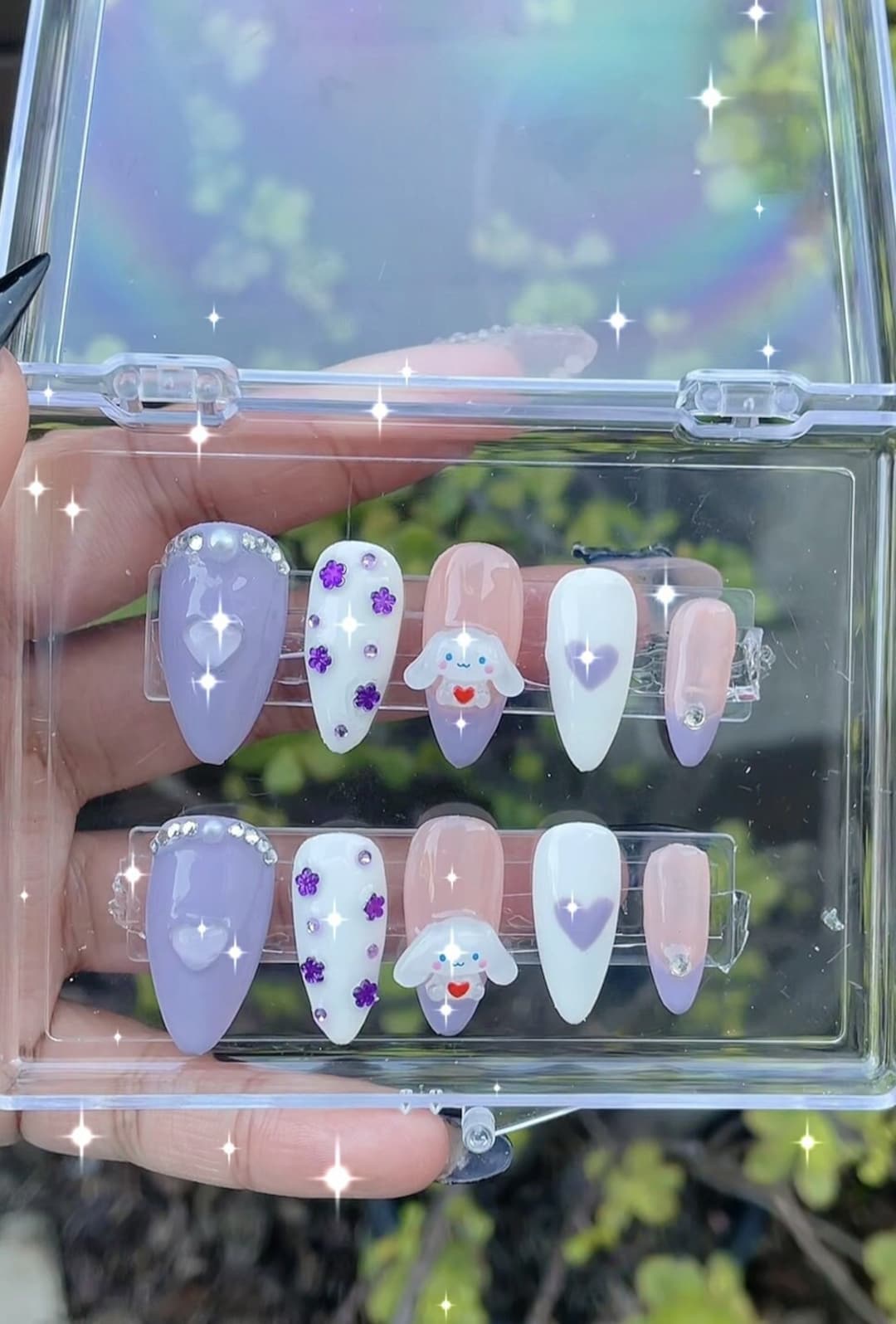 Purple Cinnamon Roll Nails - Etsy