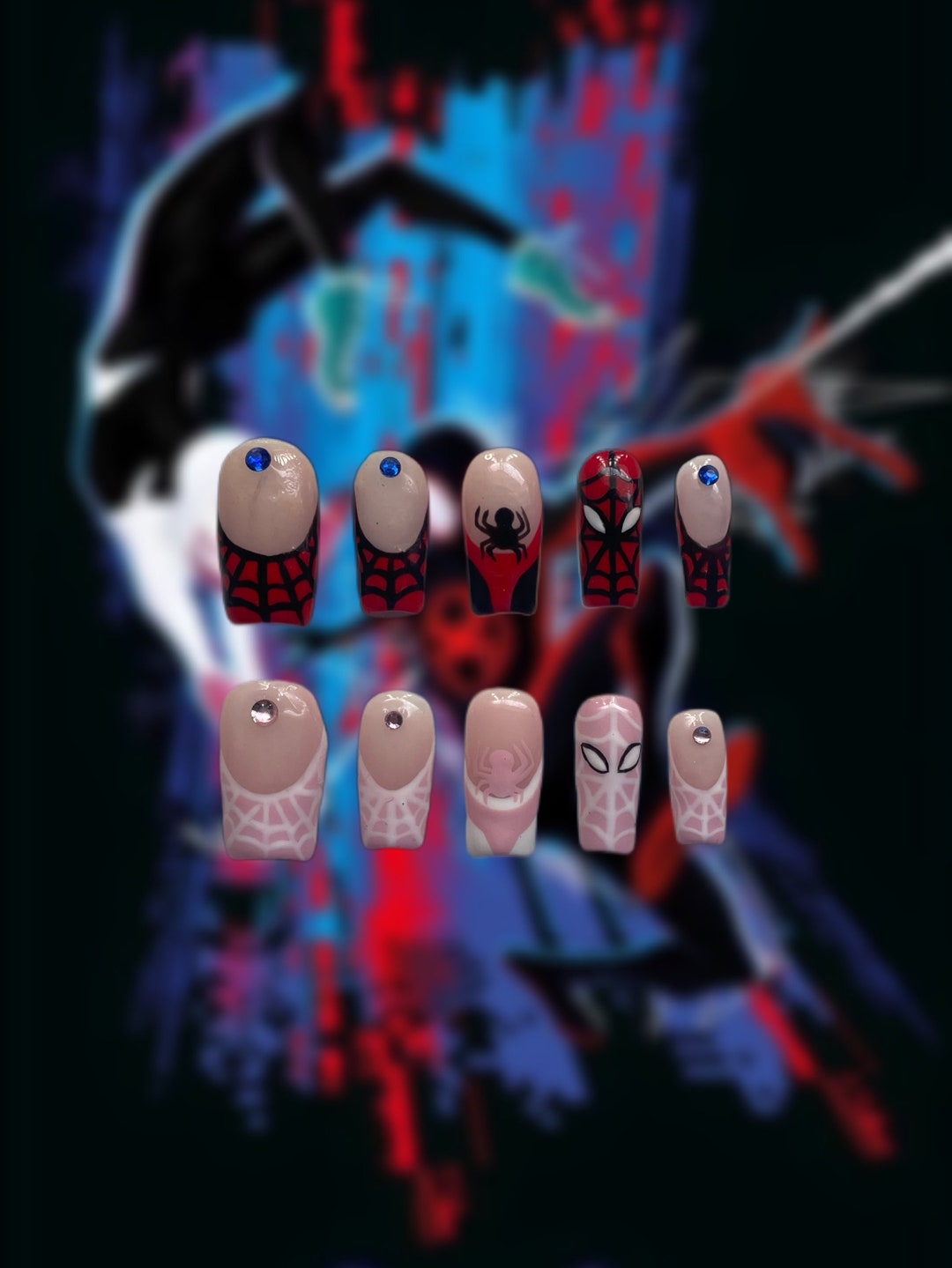 Spider-man Nails - Etsy