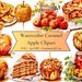 Watercolor Caramel Apple Clipart, Fall Clipart, Autumn Clipart ...