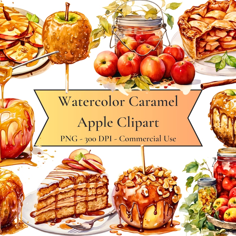 Fall Apple Clipart - Etsy