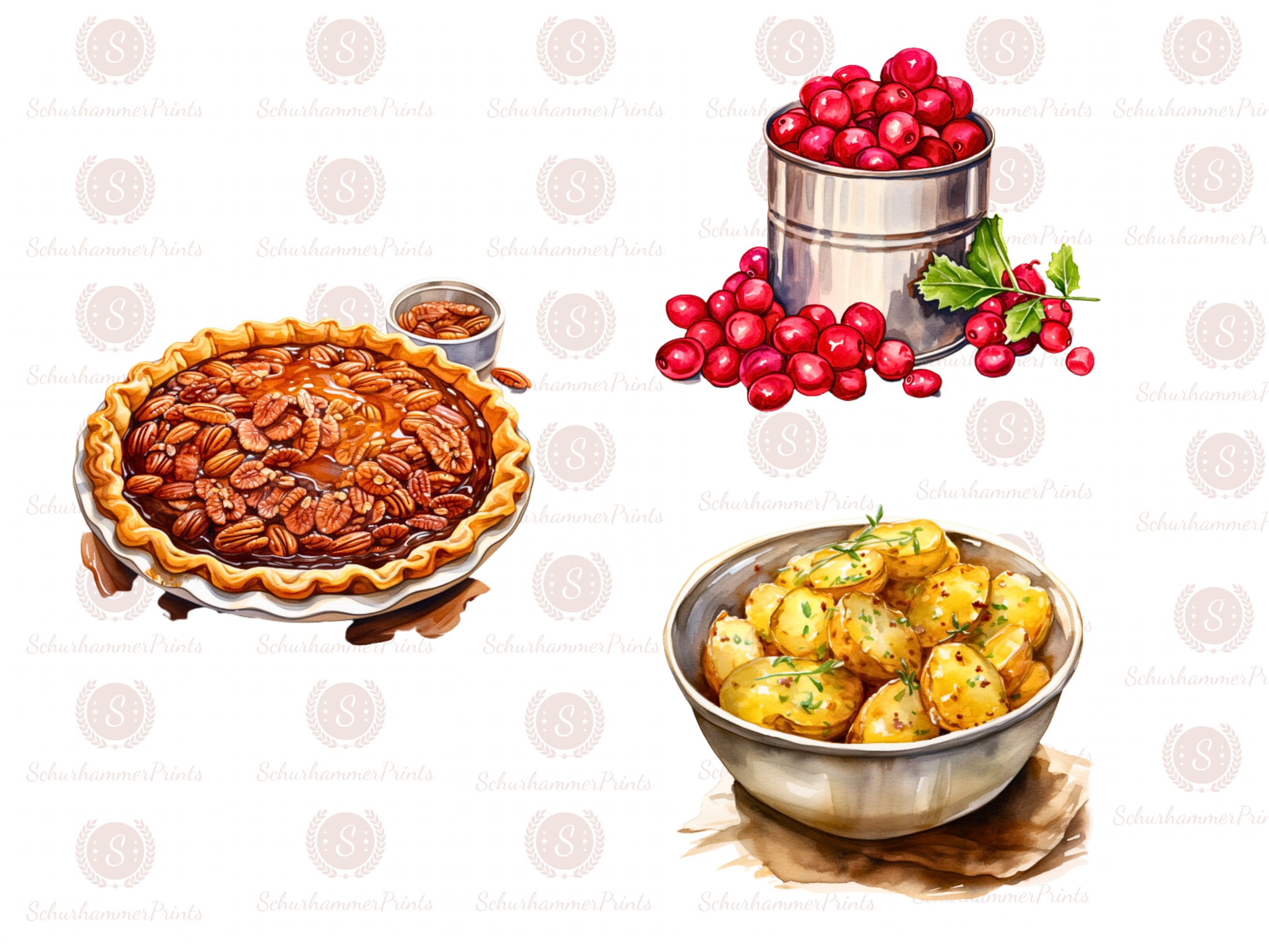 Watercolor Thanksgiving Clipart Bundle, Fall Clipart, Autumn Clipart ...