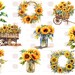 Watercolor Sunflower Clipart, Summer Clipart, Sunflower Floral Bouquets ...