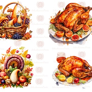 Watercolor Thanksgiving Clipart Bundle, Fall Clipart, Autumn Clipart ...