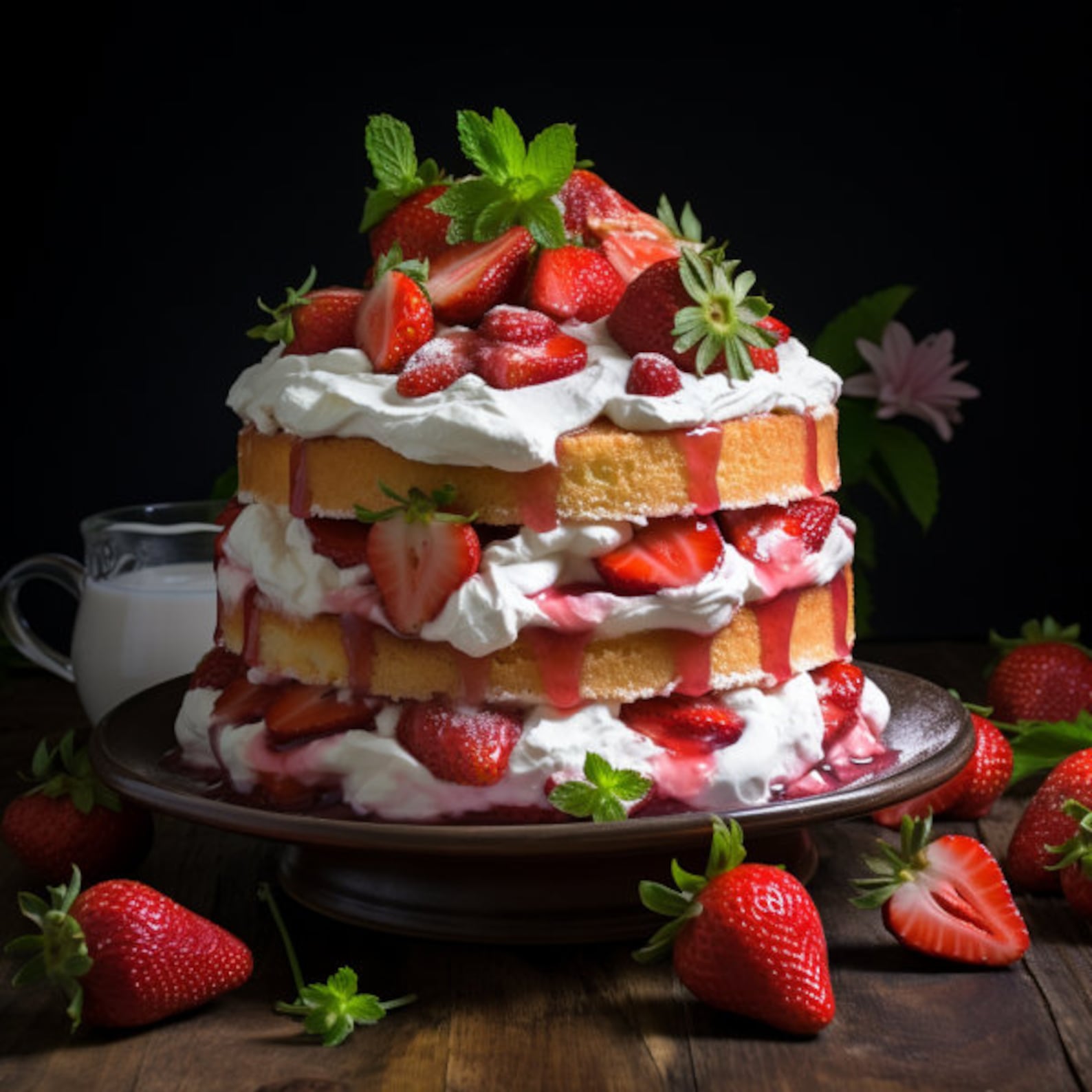 Strawberry Shortcake Dessert Sweet Shortcake Biscuits Sponge Cake ...