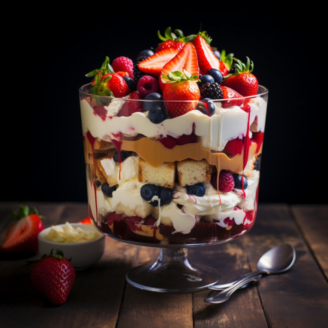 Trifle Dessert Delicious Trifle Strawberry Blueberry Trifle Cream ...