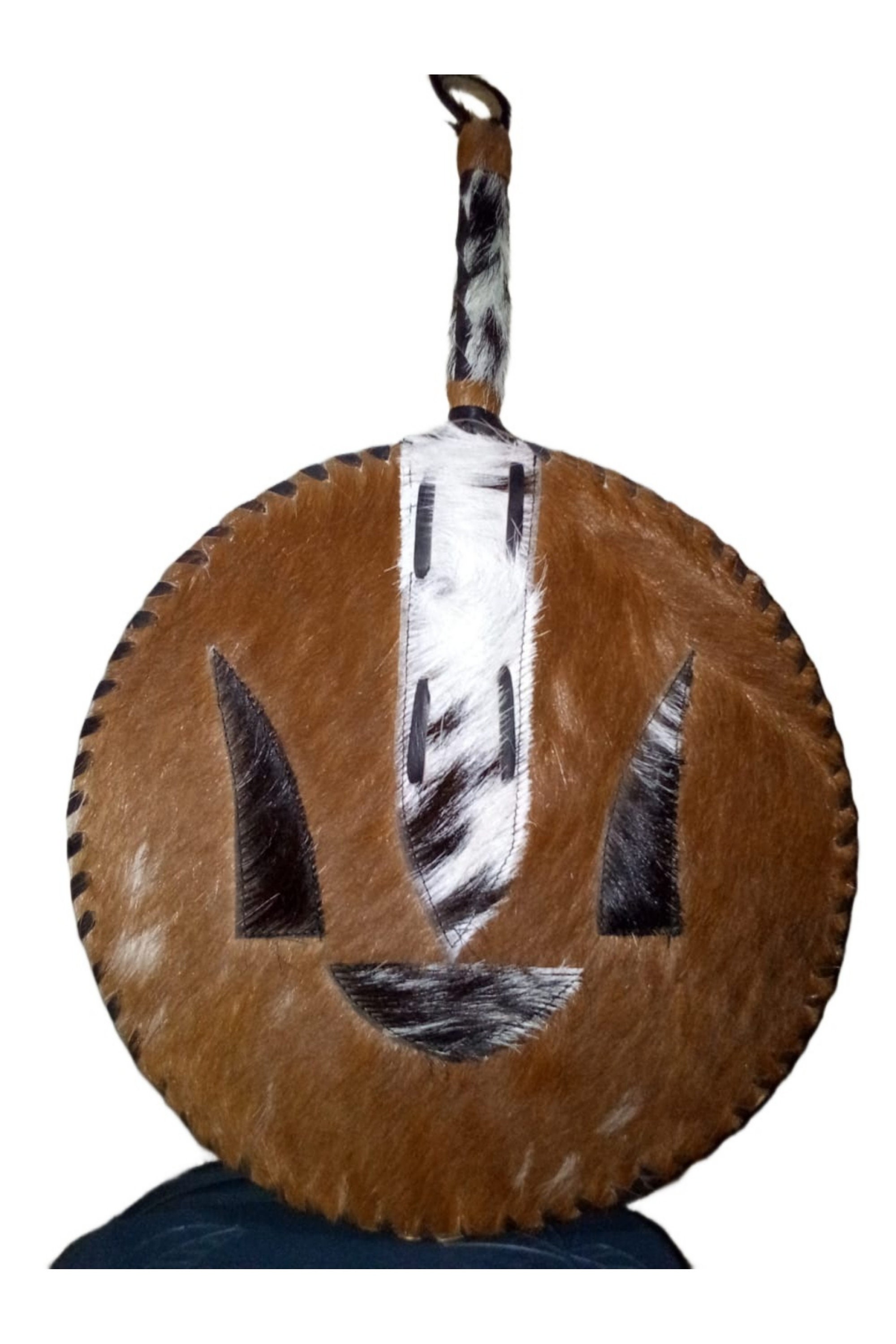 Round African Hand Fan: Igbo Amaka Hand Fan Handmade Leather Fan From ...