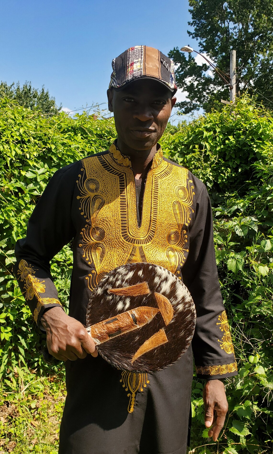 Round African Hand Fan: Igbo Amaka Hand Fan Handmade Leather Fan From ...