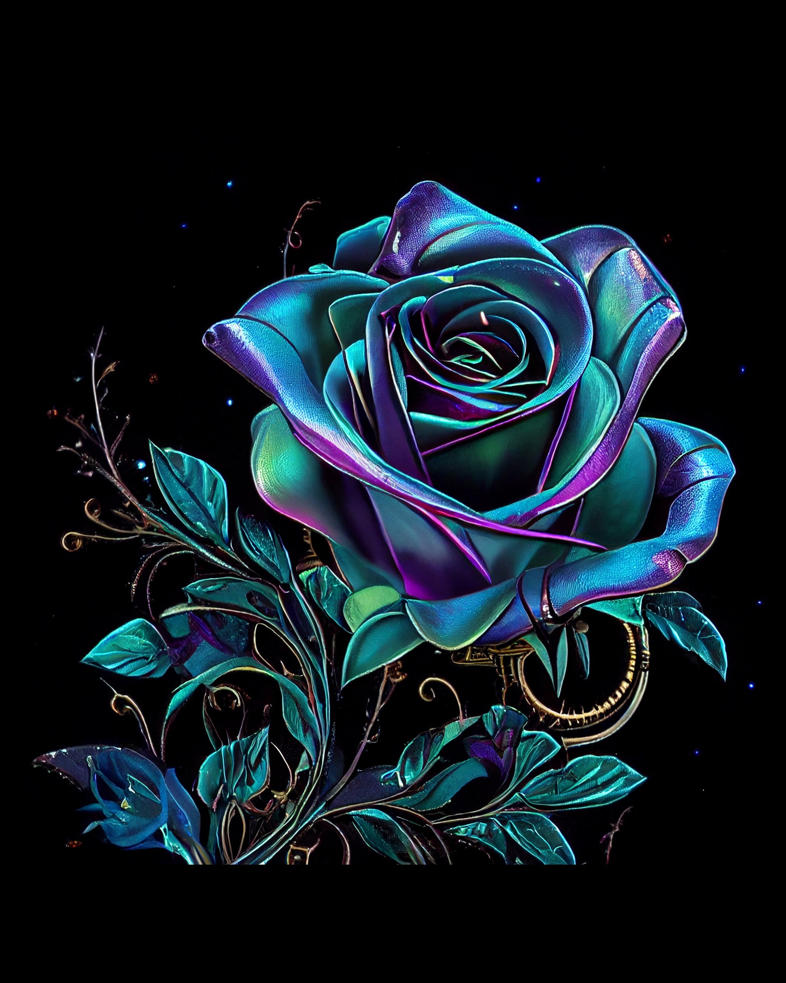 Blue and Purple Rose digital Download Wall Art Beautiful Flower Print ...
