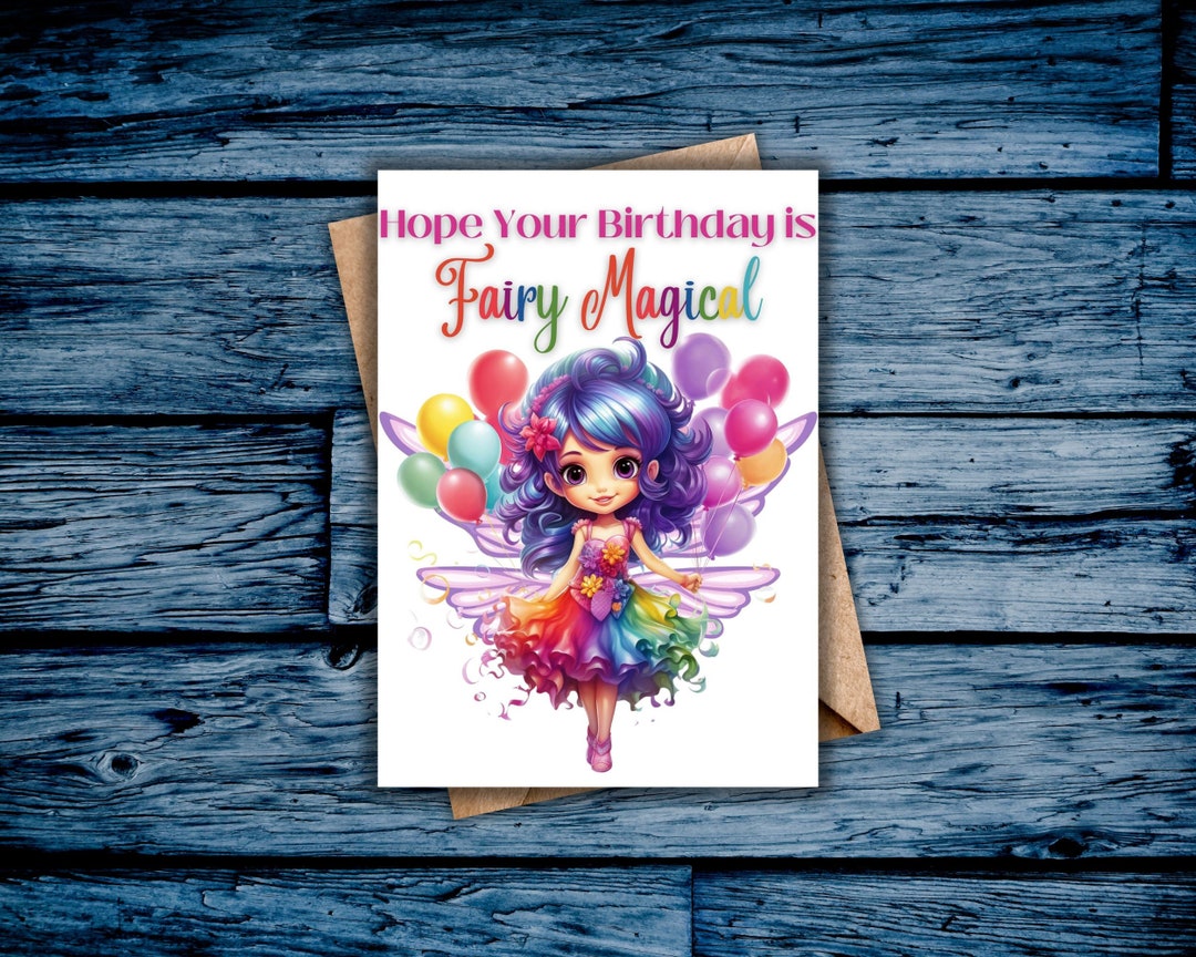 Fairy Birthday Card, Fairytale Birthday, Girl's Birthday, Printable ...