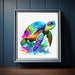 Beautiful Watercolor Turtle, Digital Print, Bright and Colorful, Cute ...